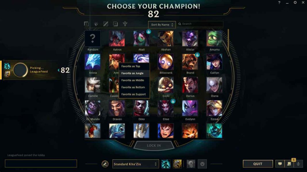 How To Favorite a Champion in League of Legends? - LeagueTips